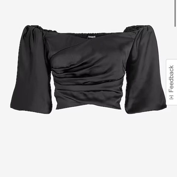 Express | Tops | Nwt Express Satin Wrapped Off The Shoulder Crop Top ...